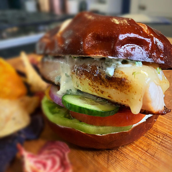 Forever Oceans Kampachi Fish Sandwich with Herb Cream – Four Star ...